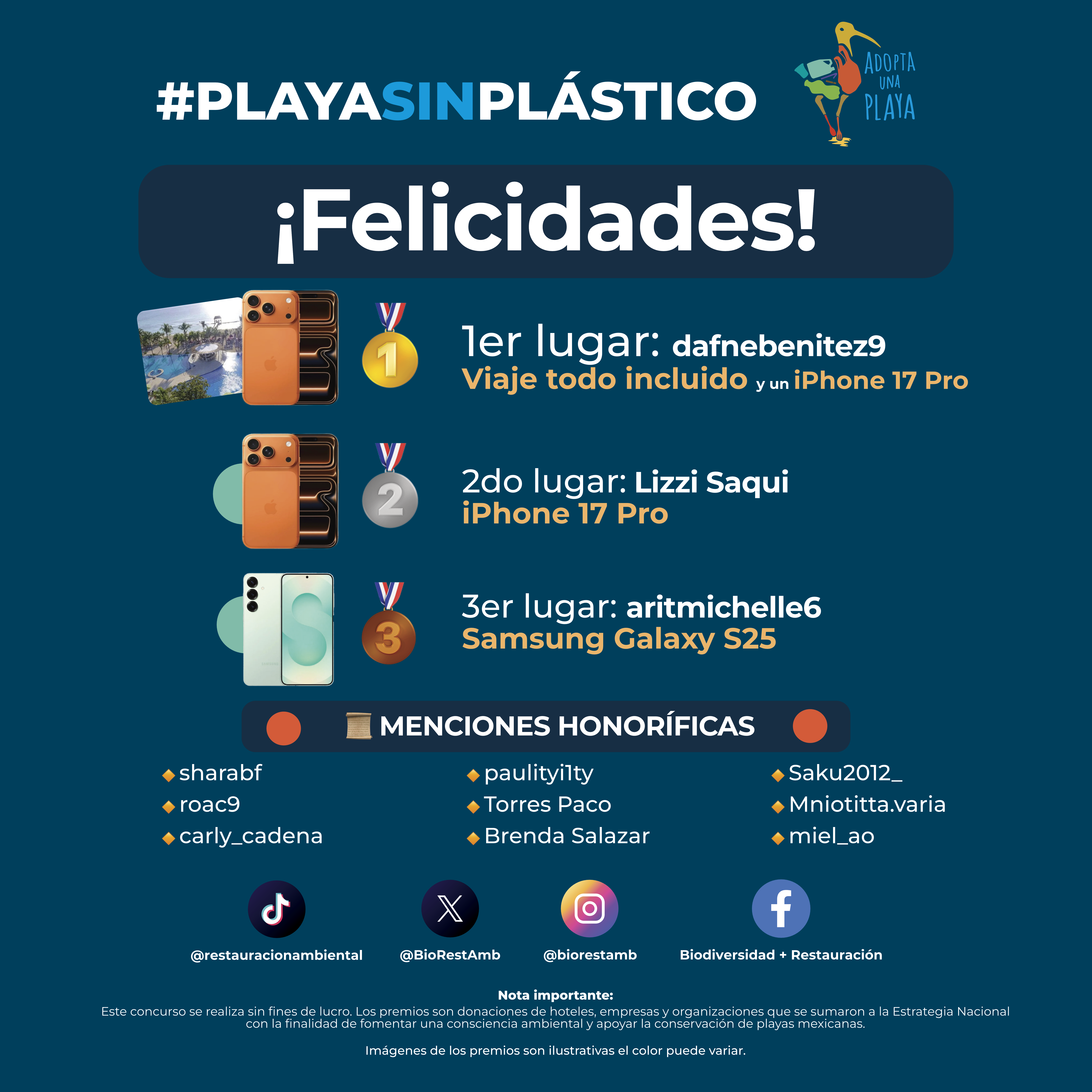 Publicación: Felicita Semarnat a ganadores del concurso #PlayaSinPlástico